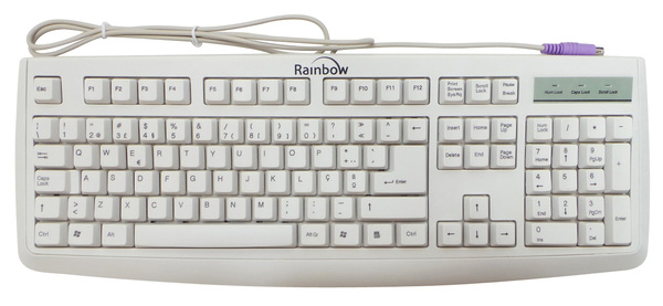 One Off Lot of 76 Keyboards Rainbow Basic White Portuguese Layout