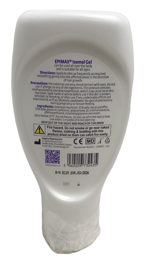 Joblot of 3 Epimax Isomol Gel Soothing Gel for Lasting Hydration 500g